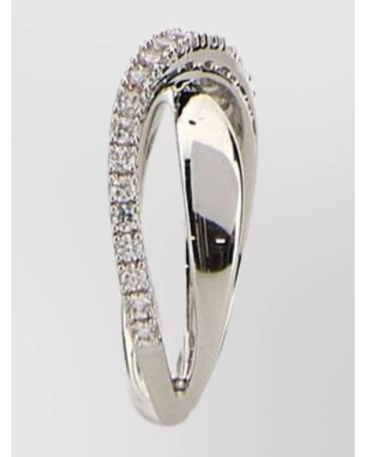 Swarovski Curved Double Band Open Ring in White | Lyst