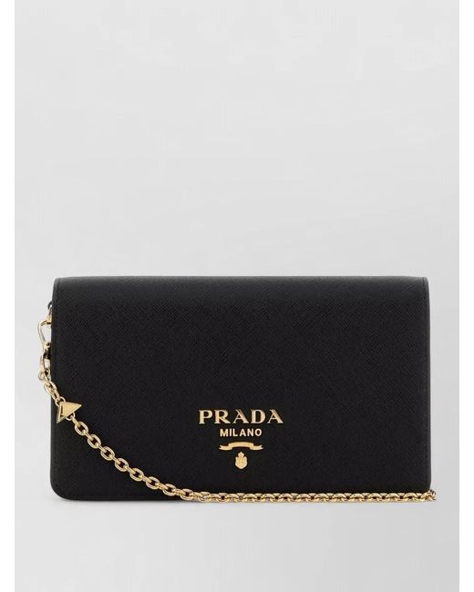 Prada Mini Shoulder Bag Featuring Chain Strap in Black | Lyst