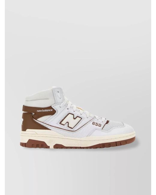 New Balance Leather High-Top Sneakers With Perforated Silhouette in ...