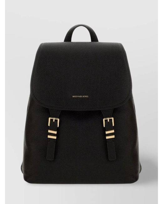 Michael Kors Adjustable Buckle Leather Backpack With Front Flap in ...