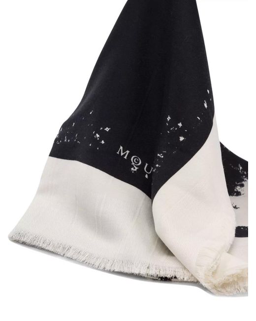 McQueen Scarves Two-Tone Frayed Edges in Black | Lyst UK