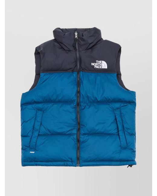 The North Face High Collar Sleeveless Two-Tone Vest in Blue for Men | Lyst