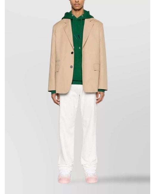 Lanvin Tailored Jacket With Back Vent And Flap Pockets in Natural for ...