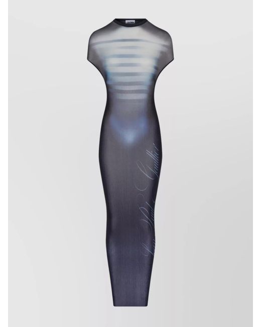 Jean Paul Gaultier Long Dress With Graphic Print And Sheer Fabric in ...
