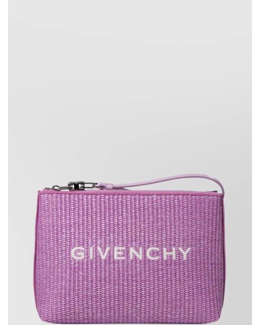 Givenchy Textured Woven Clutch Bags With Wrist Strap in Purple | Lyst