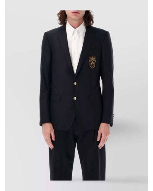 Dolce & Gabbana Tailored Jacket Button Detailing in Blue for Men | Lyst