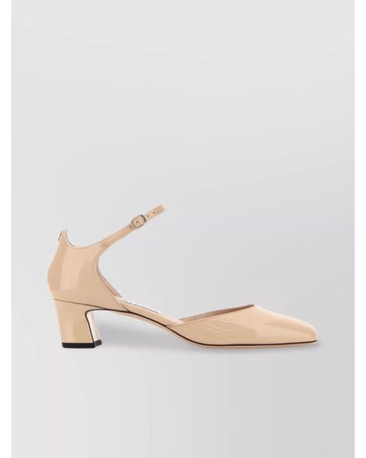 Jimmy Choo Pixie Block Heel Pumps in Natural | Lyst