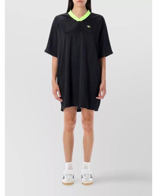 adidas Originals Oversized Soccer Jacquard Dress in Black | Lyst UK