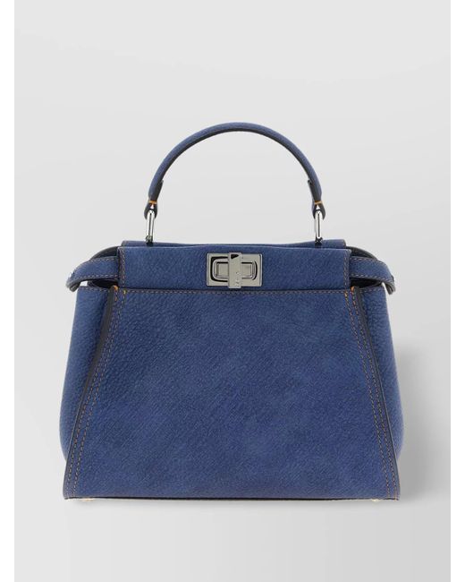 Fendi Mini Soft Shoulder Bag in Blue | Lyst UK