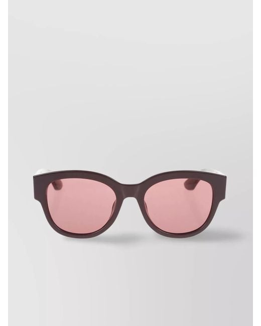 McQueen Rectangular Thick Frame Sunglasses With Iconic T-Bar in Pink | Lyst