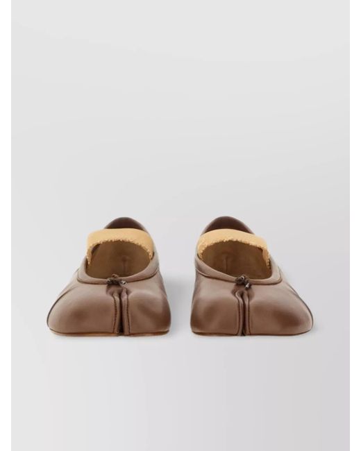 Maison Margiela Leather Ballerina Shoes Split Toe in White | Lyst UK