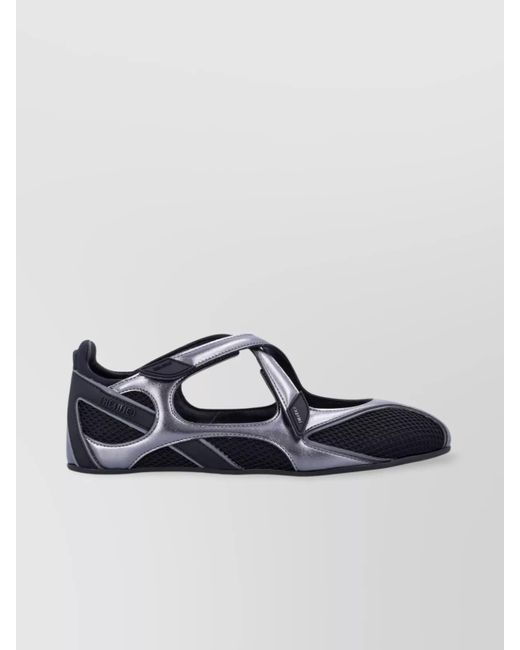 The Attico Mesh And Eco Leather Lace-Up Shoes in Blue | Lyst UK