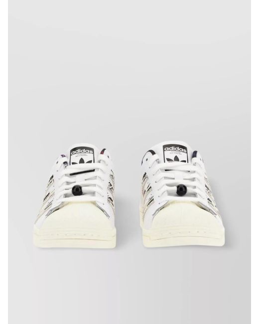 adidas Originals Iconic Low-Top Sneaker With Patterned Rubber Sole in ...