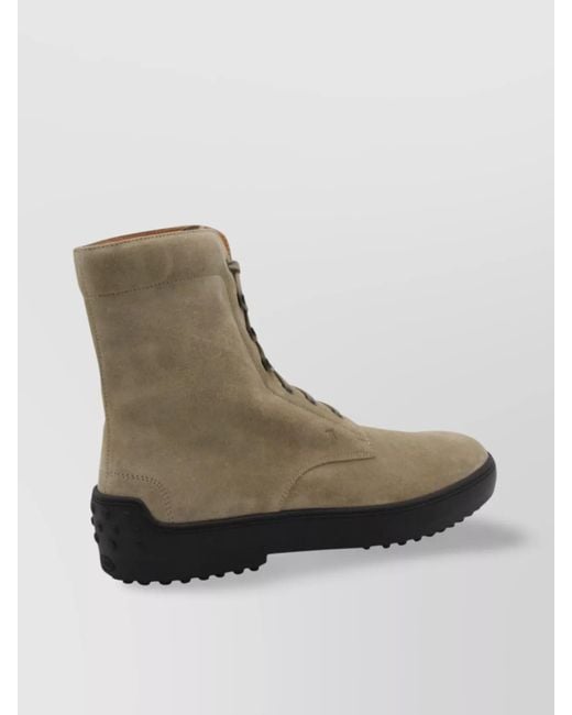 Tod's High Ankle Boots Lug Sole in Brown for Men | Lyst UK