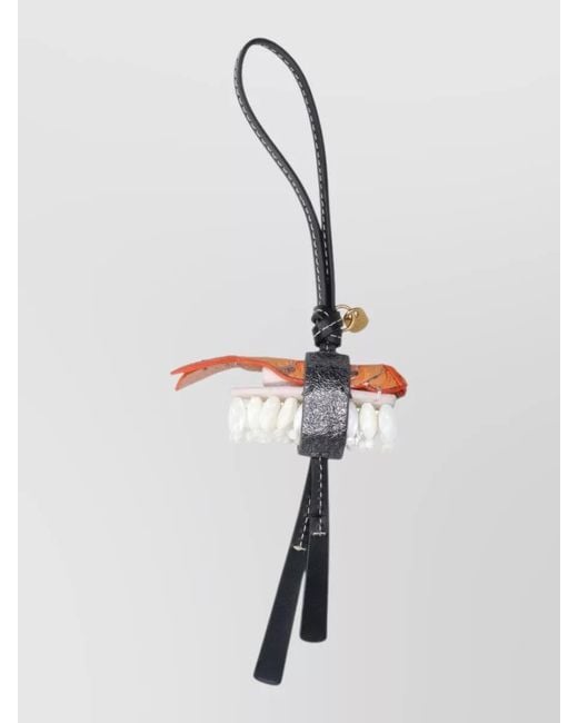 Anya Hindmarch Lobster Leather Strap Keyring Hardware in White | Lyst UK