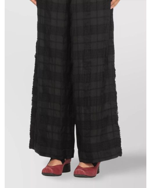 Uma Wang Wide Leg Trousers Check Pattern in Black | Lyst UK