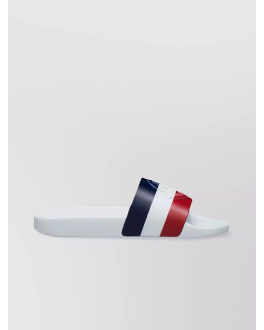 Moncler Tri-Color Open Toe Sliders With 2 Cm Sole in White for Men | Lyst
