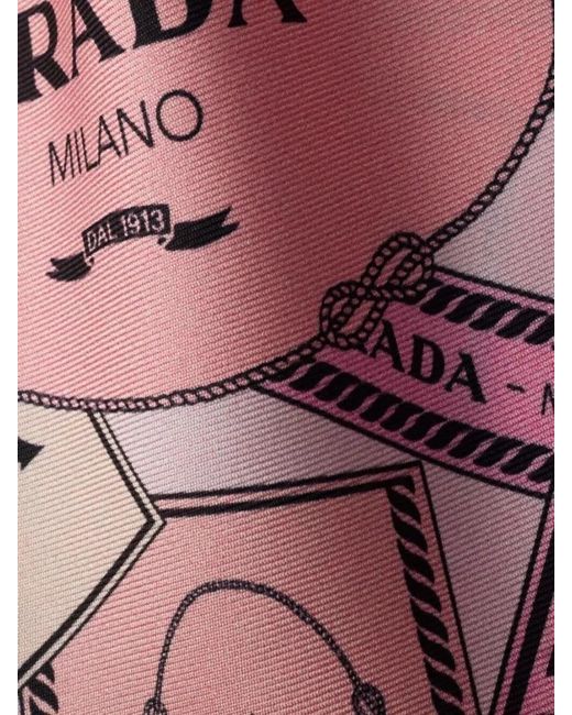 Prada Silk Twill Scarf Square Shape Lightweight in Pink | Lyst UK