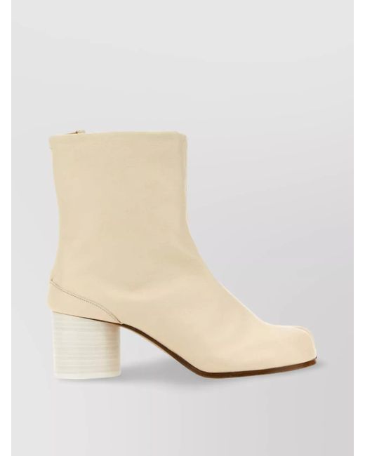 Maison Margiela Leather Ankle Boots With Unique Split Toe in Natural | Lyst