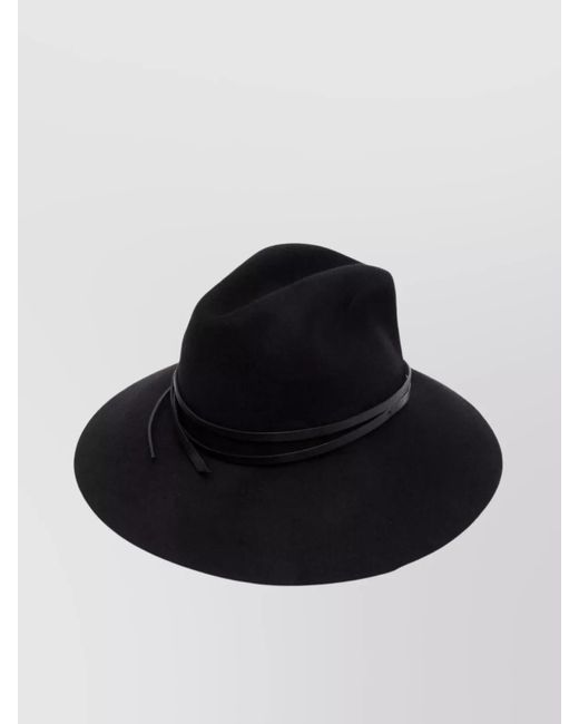 Golden Goose Leather Band Star Wide Brim Hat in Black | Lyst