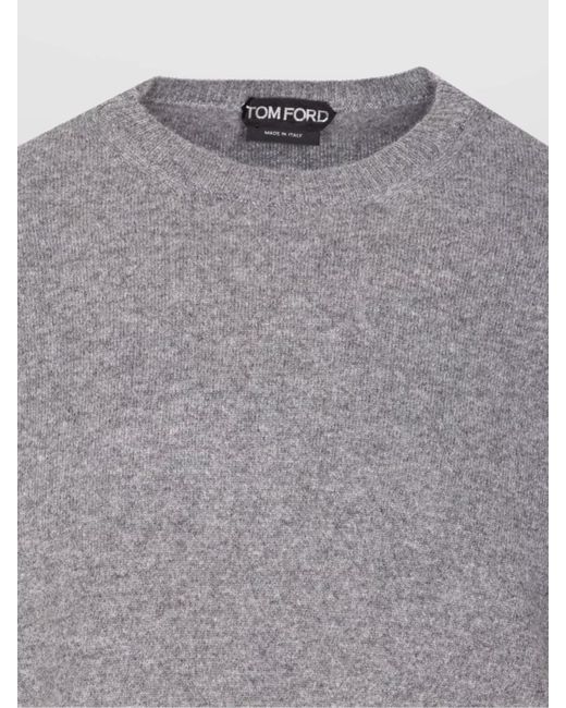 Tom Ford Crewneck Sweater Soft Texture in Grey for Men | Lyst UK