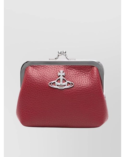 Vivienne Westwood Grained Faux Leather Cardholders in Red | Lyst