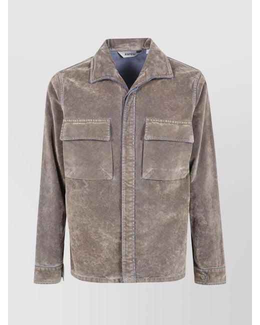 Aspesi Shirt With Front Flap Pockets in Grey for Men | Lyst UK