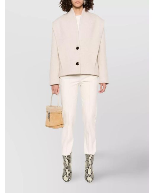 Isabel Marant Wool Jacket With Structured Shoulders And Collarless ...
