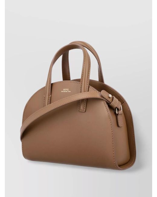 A.P.C. Small Leather Shoulder Bag in Brown | Lyst UK