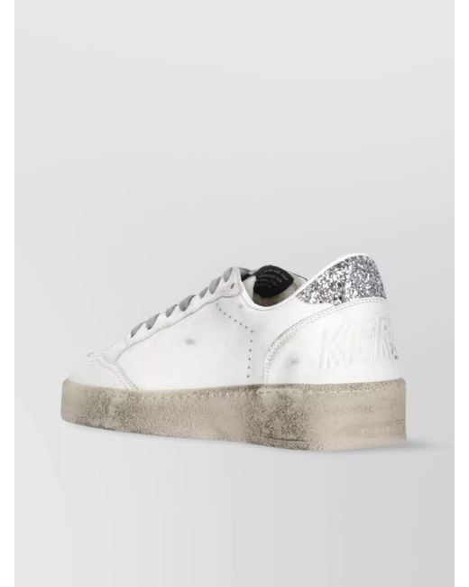 Golden Goose Leather Sneakers Glitter Heel in White | Lyst UK