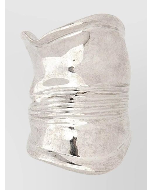Jean Paul Gaultier Sculptural Textured Ring Design in White | Lyst UK