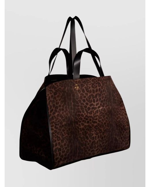 Jérôme Dreyfuss Animal Print Shoulder Bag With Dual Handles in Brown ...