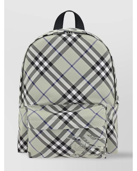 Burberry Check Pattern Equestrian Backpack in Gray for Men | Lyst