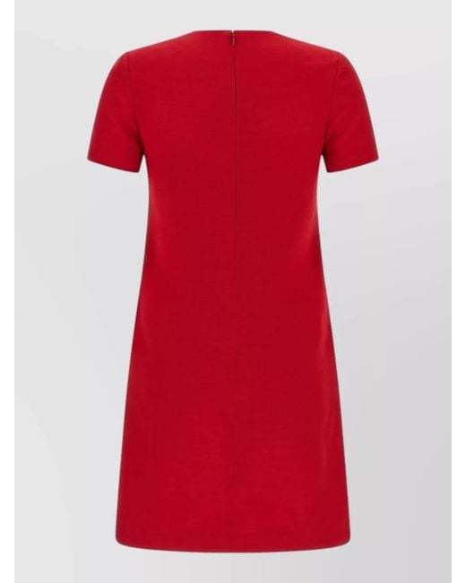 Valentino Vlogo Signature Wool Silk Dress in Red | Lyst UK