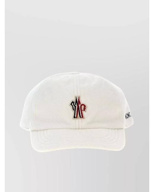 Moncler Branded Emblem Curved Brim Cap in Natural for Men | Lyst