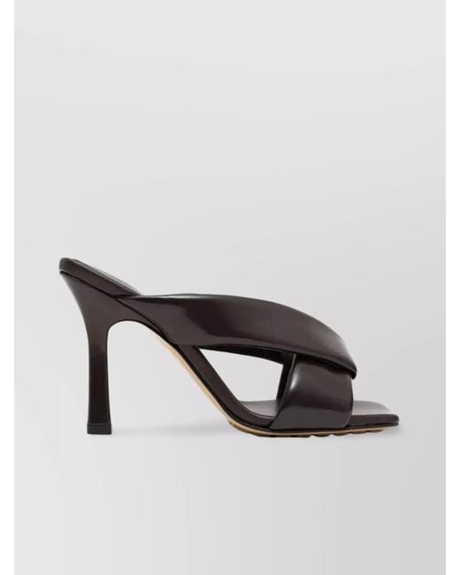 Bottega Veneta Square Toe Strappy Detail Mules | Lyst