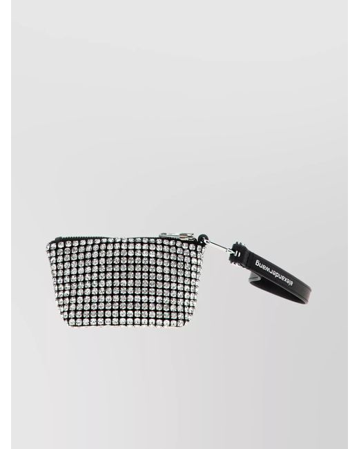 Alexander Wang Crystal Embellished Wrist Strap Purse in Metallic | Lyst