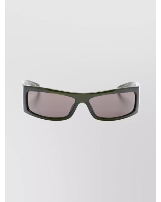 Gucci Curved Rectangle Sunglasses Lenses in Gray | Lyst