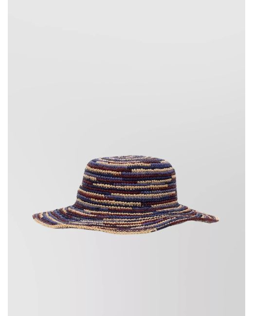 Isabel Marant Crochet Striped Wide Brim Hat Texture | Lyst