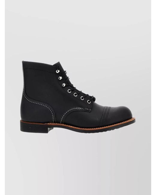Red Wing Ankle Boots With Contrast Stitching And Rubber Sole in Black ...