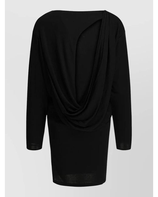 Jacquemus Mistral Dress Long Sleeves Draped Back in Black | Lyst UK