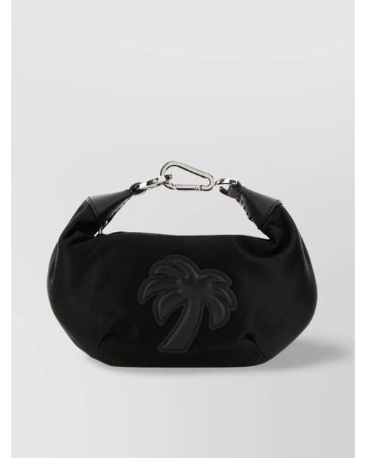 Palm Angels Large Fabric Handbag With Embroidered Palm Tree in Black | Lyst