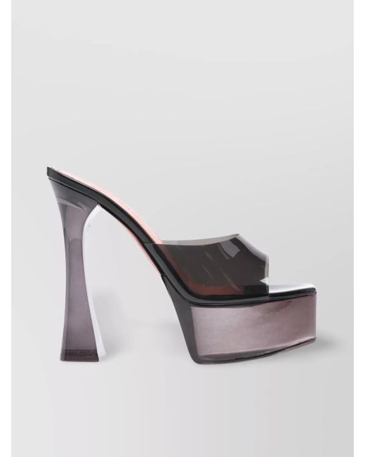 AMINA MUADDI Sculpted Heel Pvc Mules With Transparent Strap in Black | Lyst