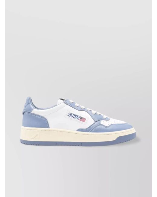 Autry Leather Medalist Low Low-Top Sneakers in Blue | Lyst