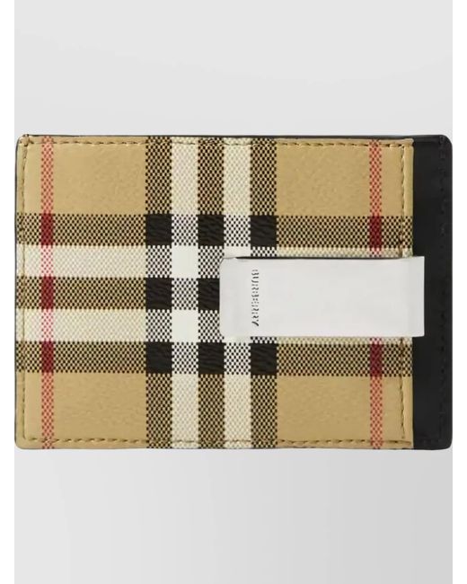 Burberry Slim Check Pattern Cardholder Contrast Trim in Black | Lyst