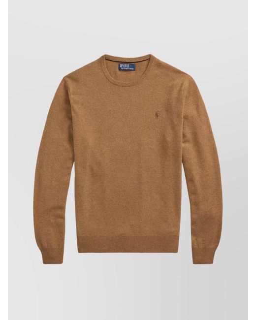 Polo Ralph Lauren Crew Neck Long Sleeve Pullover With Ribbed Cuffs in ...