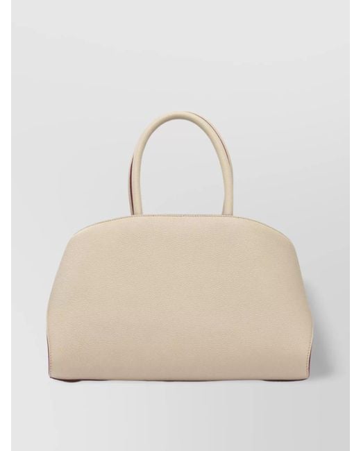 Ferragamo Structured Top Handle Shoulder Bag in Natural | Lyst UK