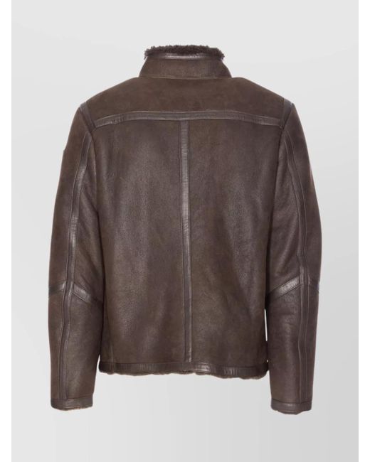 Belstaff Tundra Shearling Jacket High Collar in Brown for Men | Lyst UK