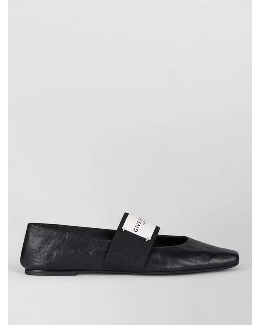Givenchy Lambskin Leather Square Toe Ballerina Shoes in White | Lyst