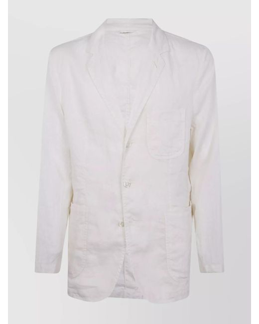 Aspesi Chest Pocket Long Sleeves Notched Lapel Side Pockets in White ...